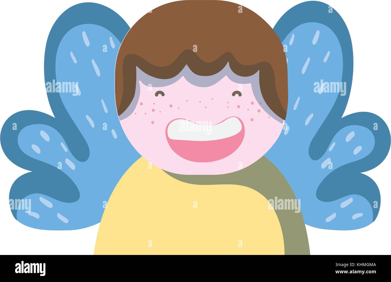 avatar boy with t-shirt and wings decoration vector illustration Stock ...