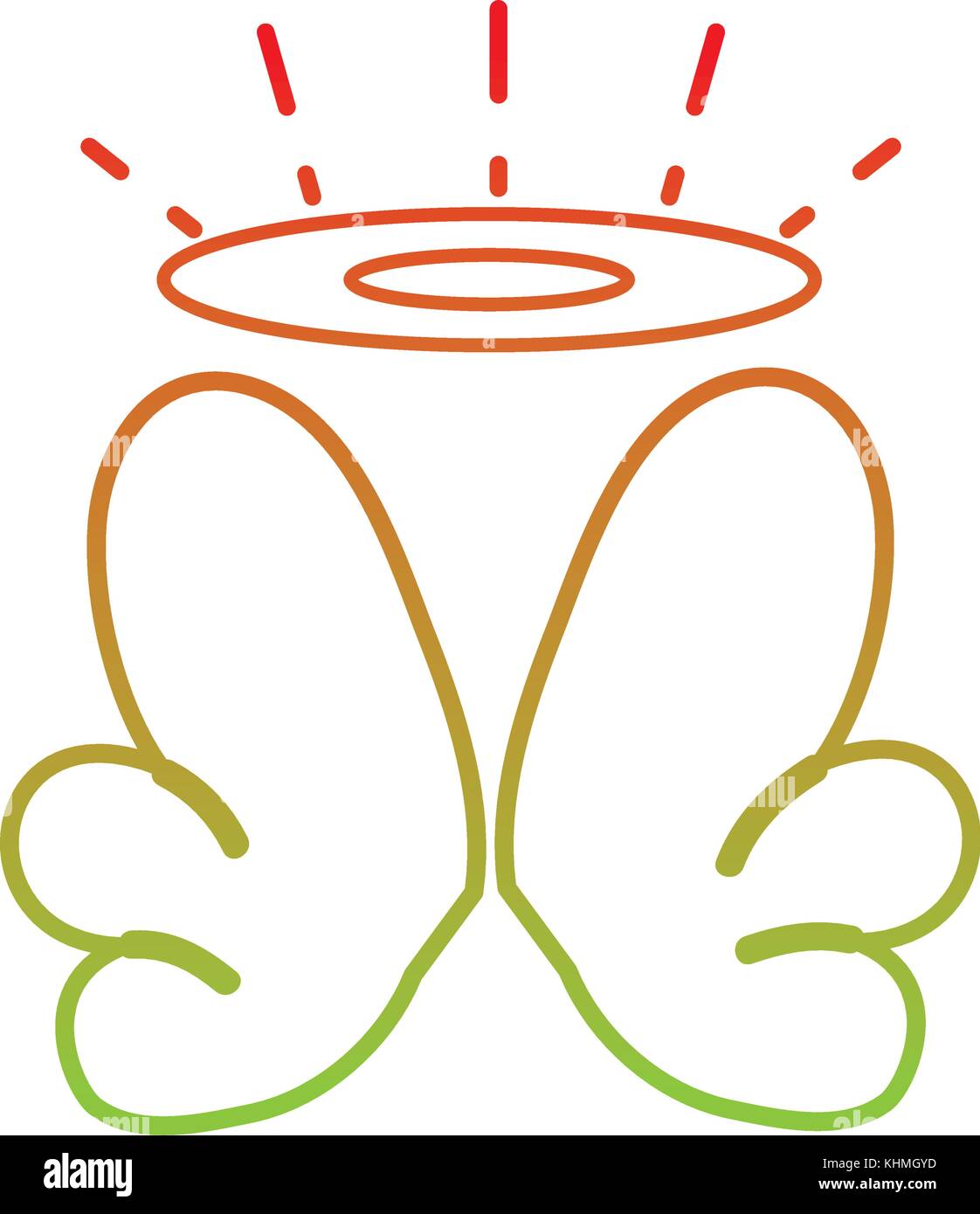 line nice aureole and wings of angel design vector illustration Stock ...