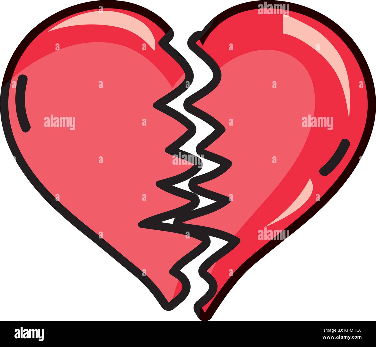 heart love symbol broken design vector illustration Stock Vector Image ...
