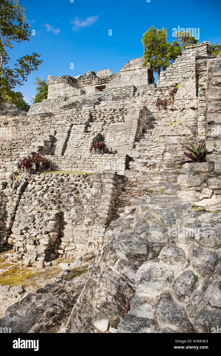 Ruins of the ancient Mayan city of Kinichna, Quintana roo region ...