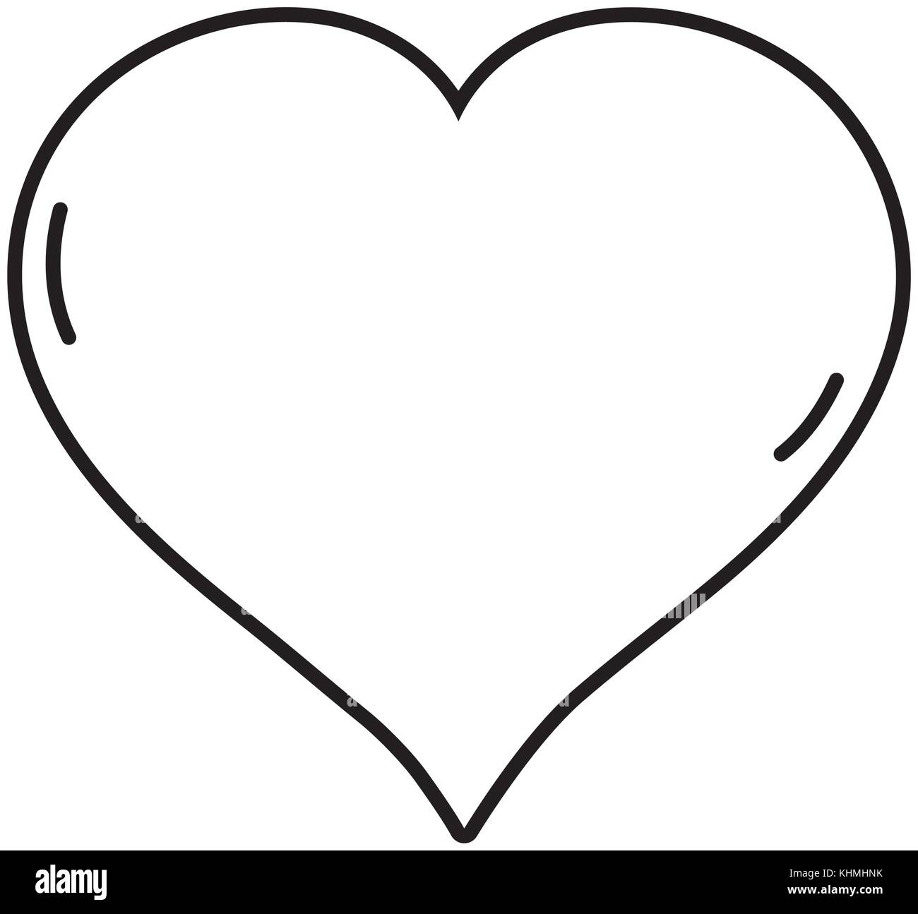 line heart love symbol icon romance vector illustration Stock Vector ...