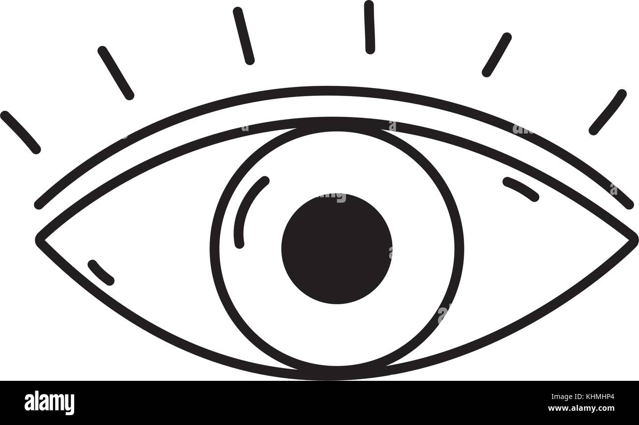 line human eye vision with eyelashes design vector illustration Stock ...