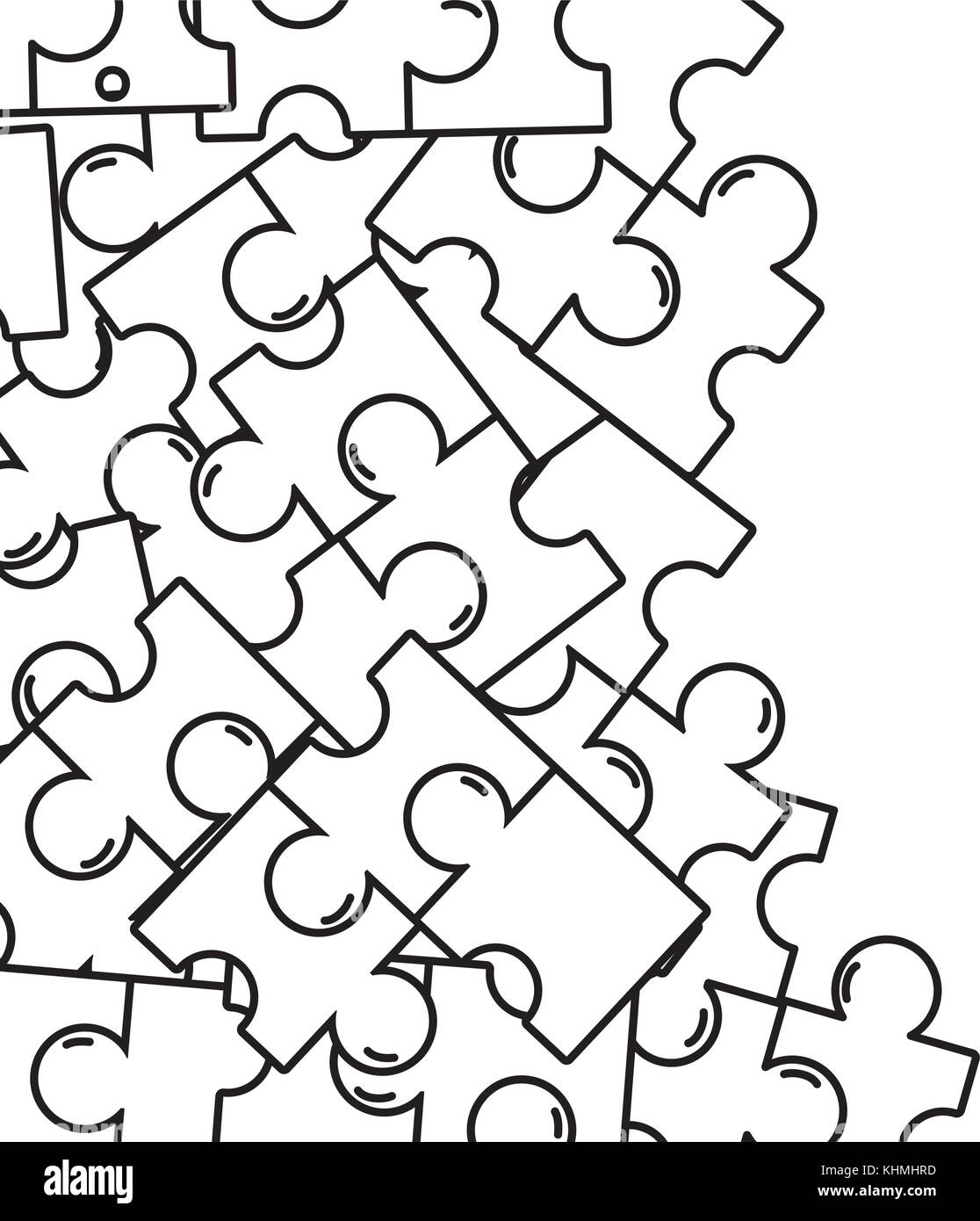 line puzzle pieces game background design vector illustration Stock ...