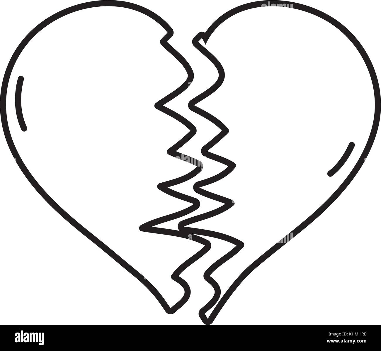 line heart love symbol broken design vector illustration Stock Vector ...