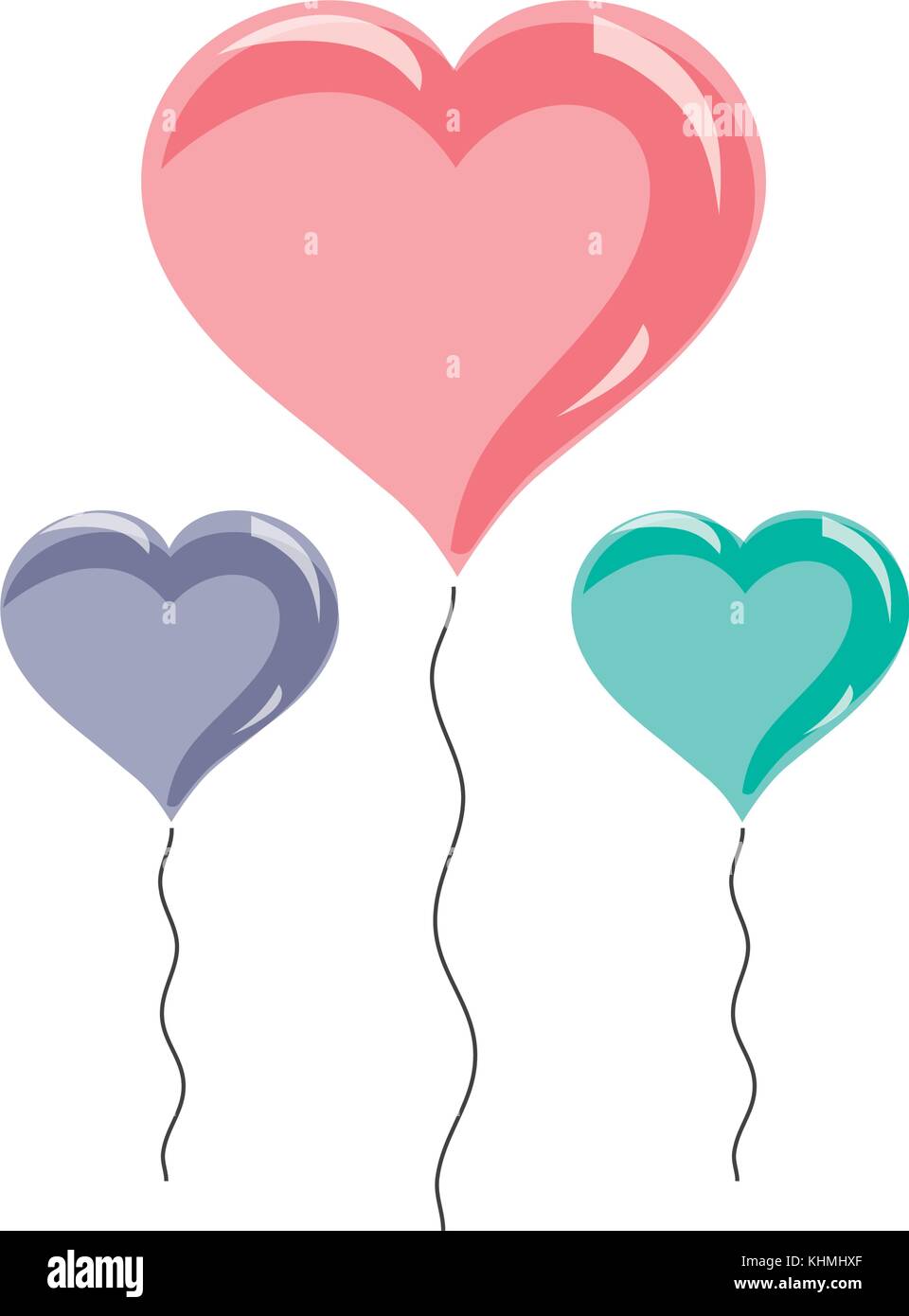 balloons to shape heart design decoration vector illustration Stock ...