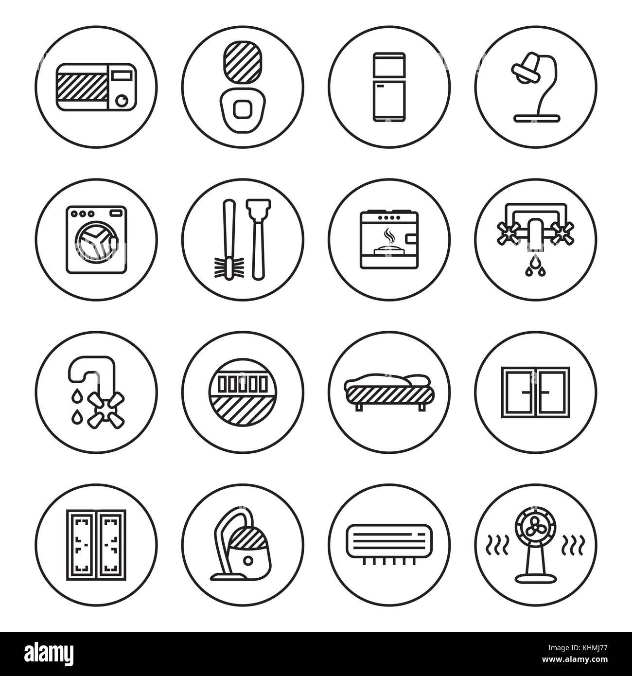 household appliances icon set Stock Vector Image & Art - Alamy