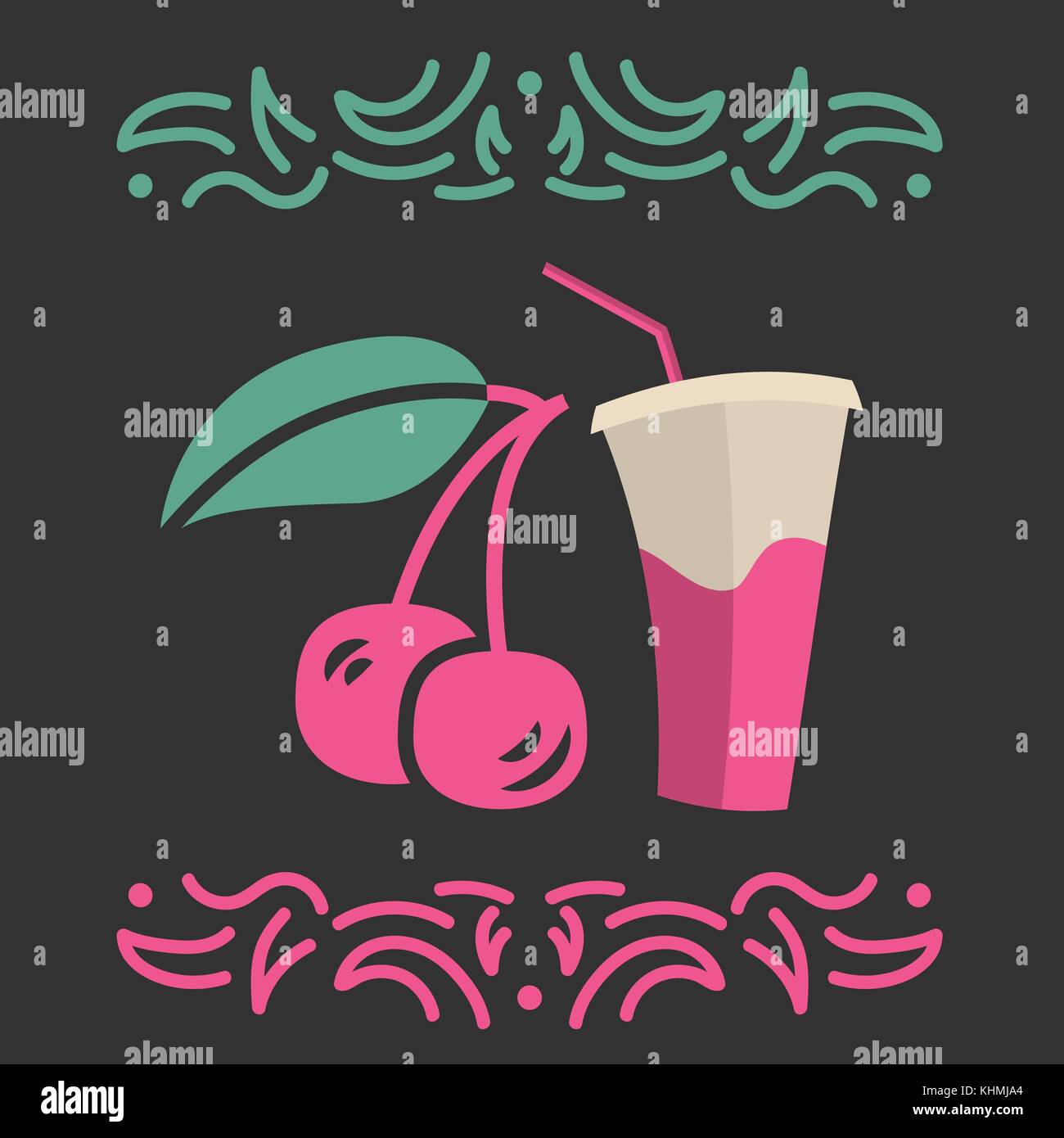 Plastic cherry Stock Vector Images - Alamy