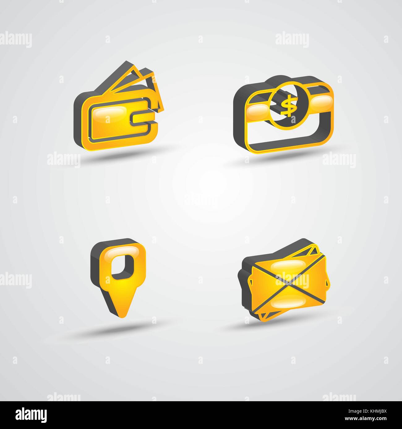 three dimensional commercial icon set Stock Vector Image & Art - Alamy