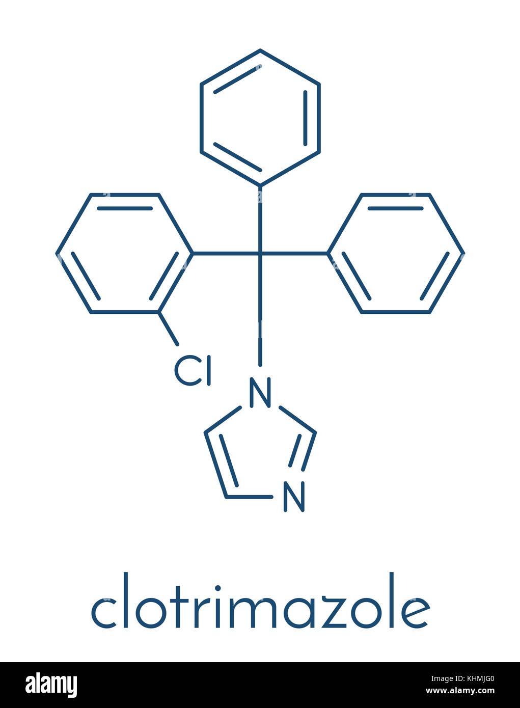 Clotrimazole antifungal drug molecule. Used in treatment of athlete's ...