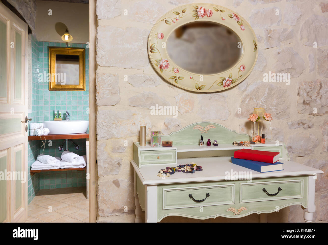 interior of a luxury traditional stone apartment Stock Photo - Alamy
