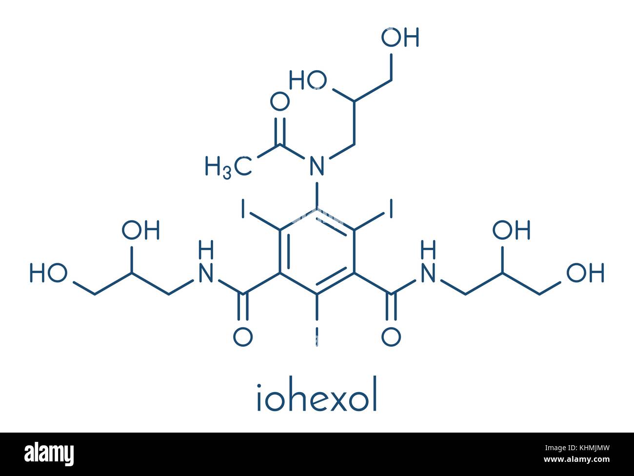 Iohexol contrast agent molecule. Used in coronary angiography ...