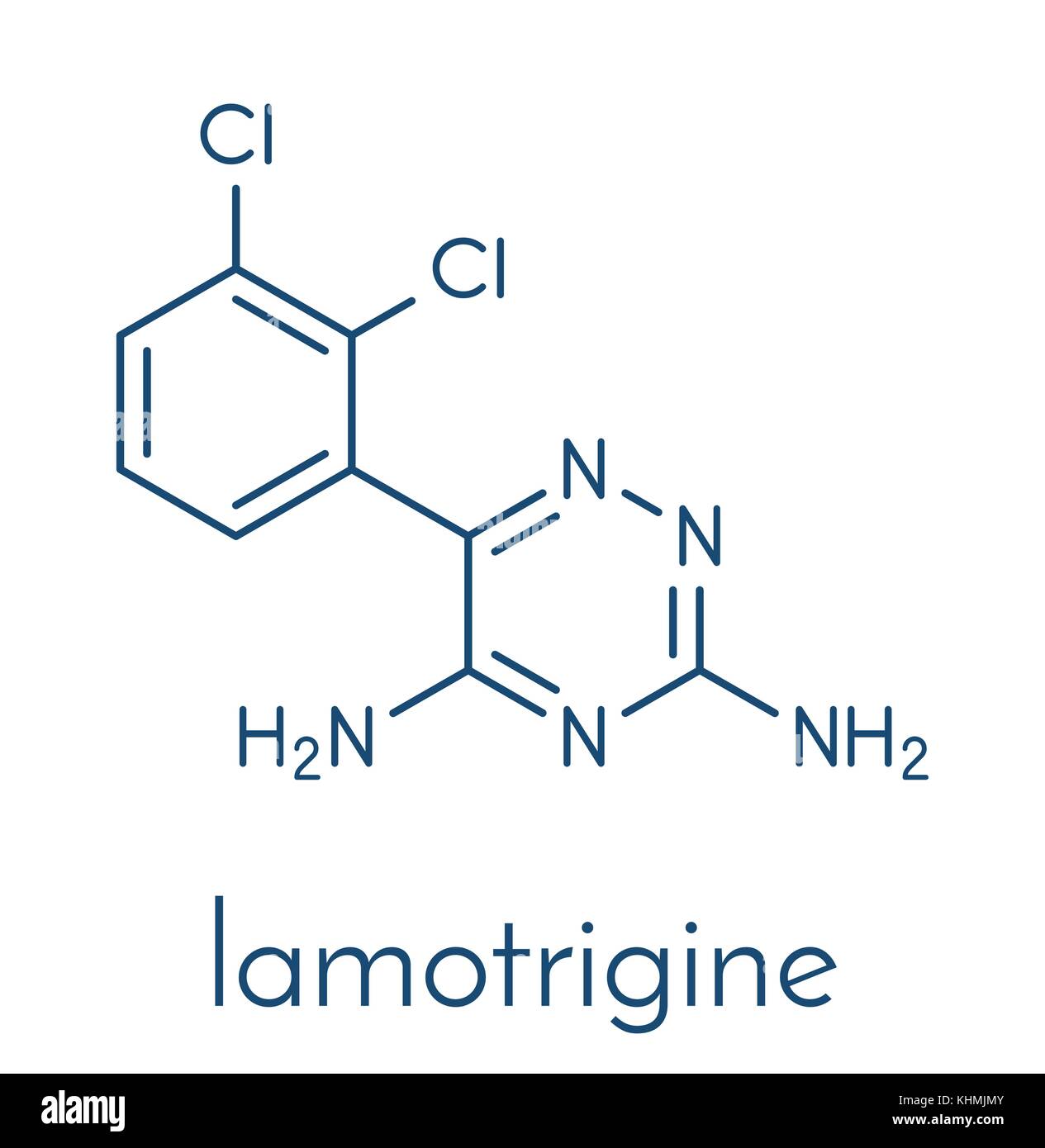 Lamotrigine seizures drug molecule. Used in treatment of epilepsy and ...