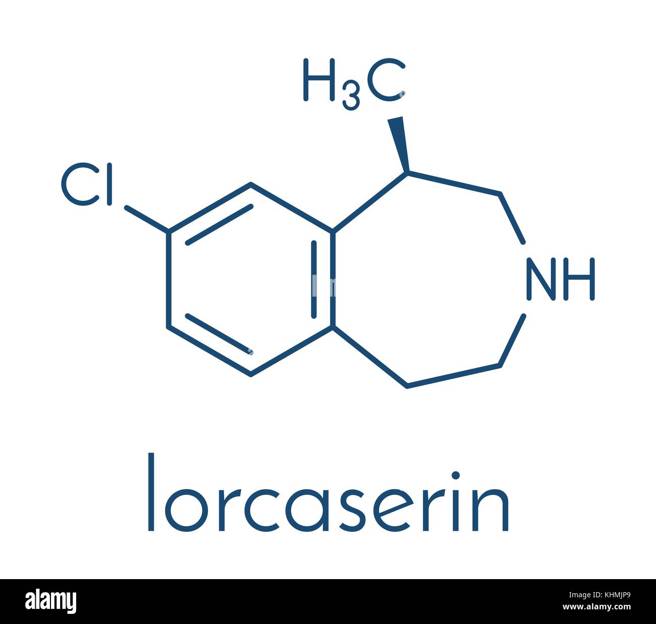Lorcaserin obesity drug molecule. Skeletal formula Stock Vector Image ...