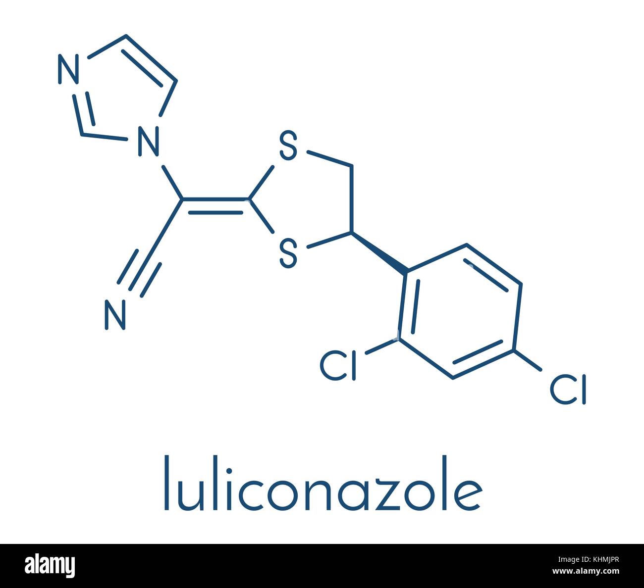 Luliconazole antifungal drug molecule. Skeletal formula Stock Vector ...
