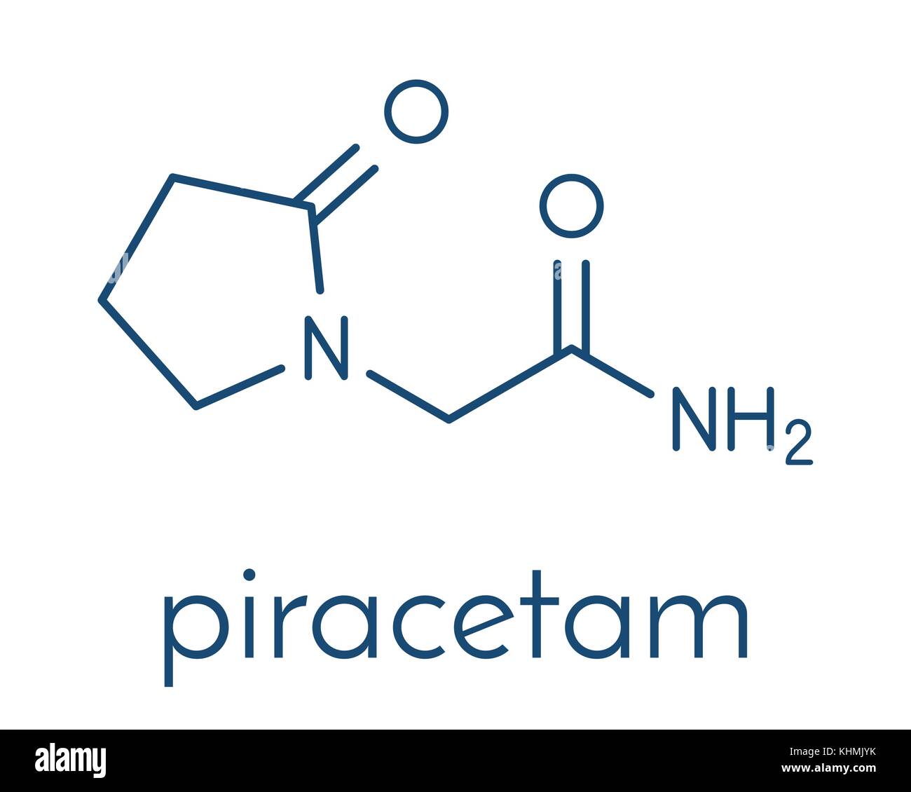 Piracetam nootropic drug molecule. Skeletal formula Stock Vector Image ...