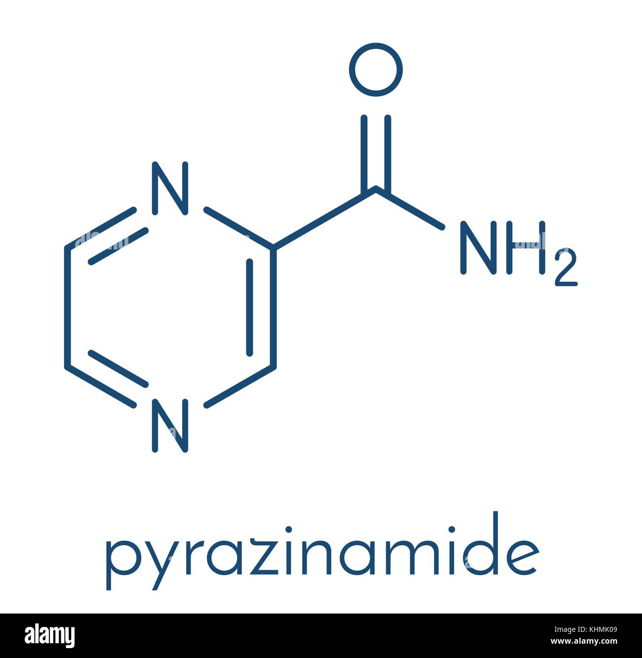 Pyrazinamide tuberculosis drug molecule. Skeletal formula Stock Vector ...