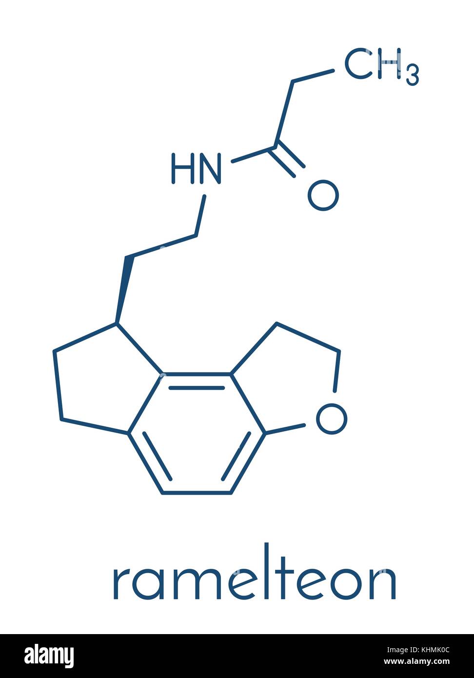 Ramelteon insomnia drug molecule. Skeletal formula Stock Vector Image ...