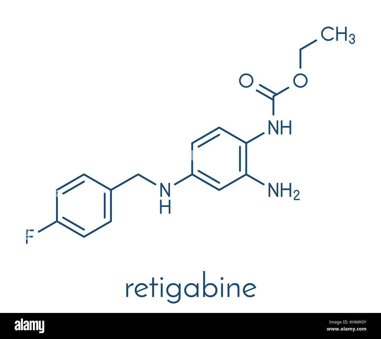 Retigabine (ezogabine) anticonvulsant drug molecule. Used in treatment ...