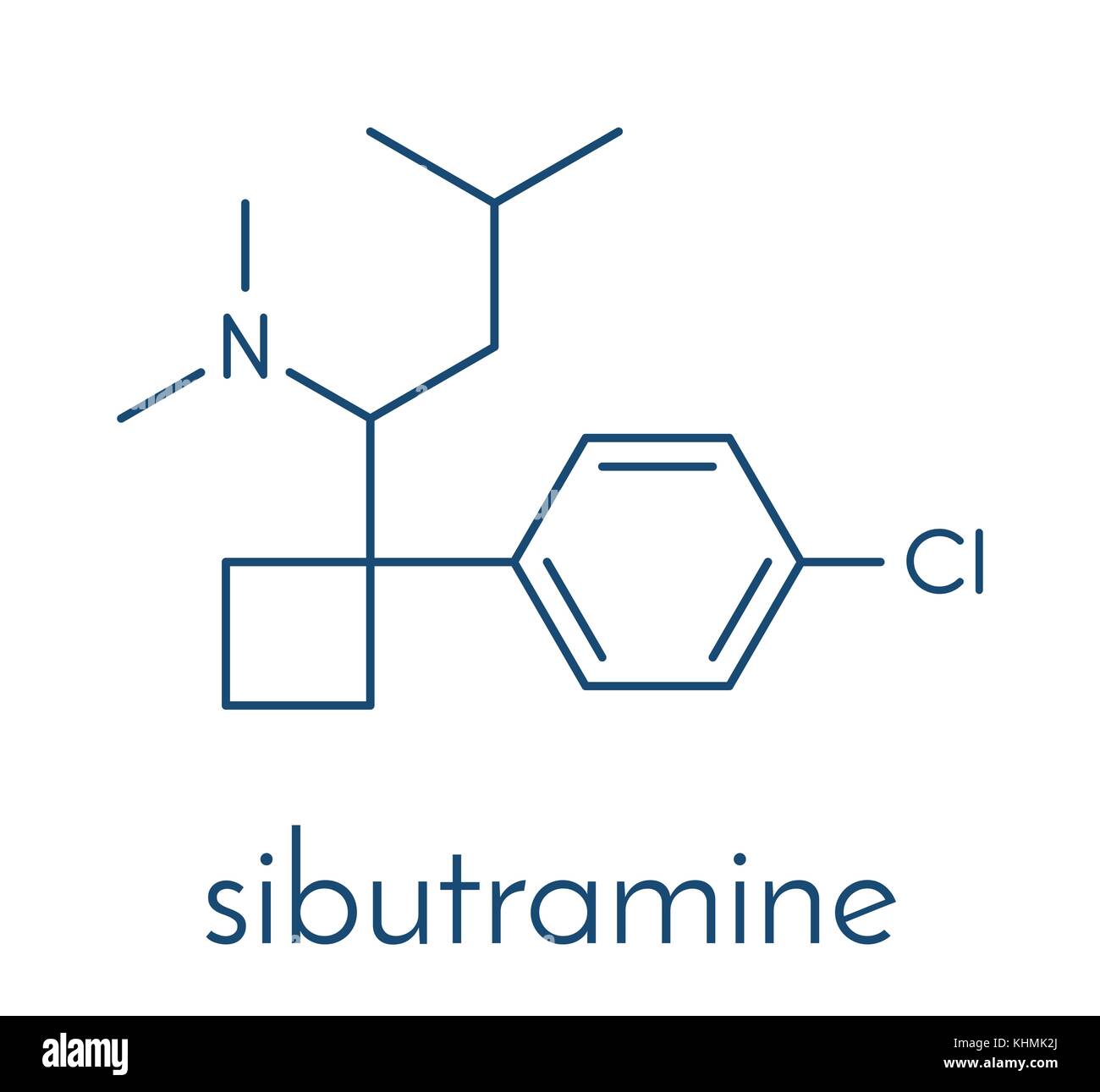Sibutramine obesity drug molecule. Skeletal formula Stock Vector Image ...