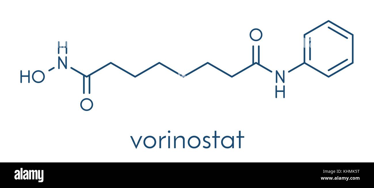 Vorinostat cutaneous T cell lymphoma drug molecule. Acts as histone ...