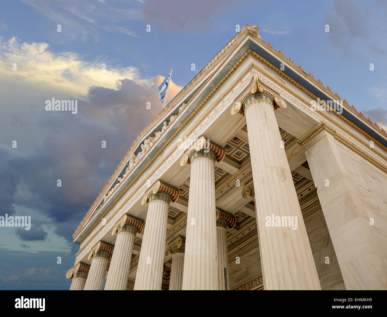 ancient greek building with pillars and columns in Athens Greece Stock ...