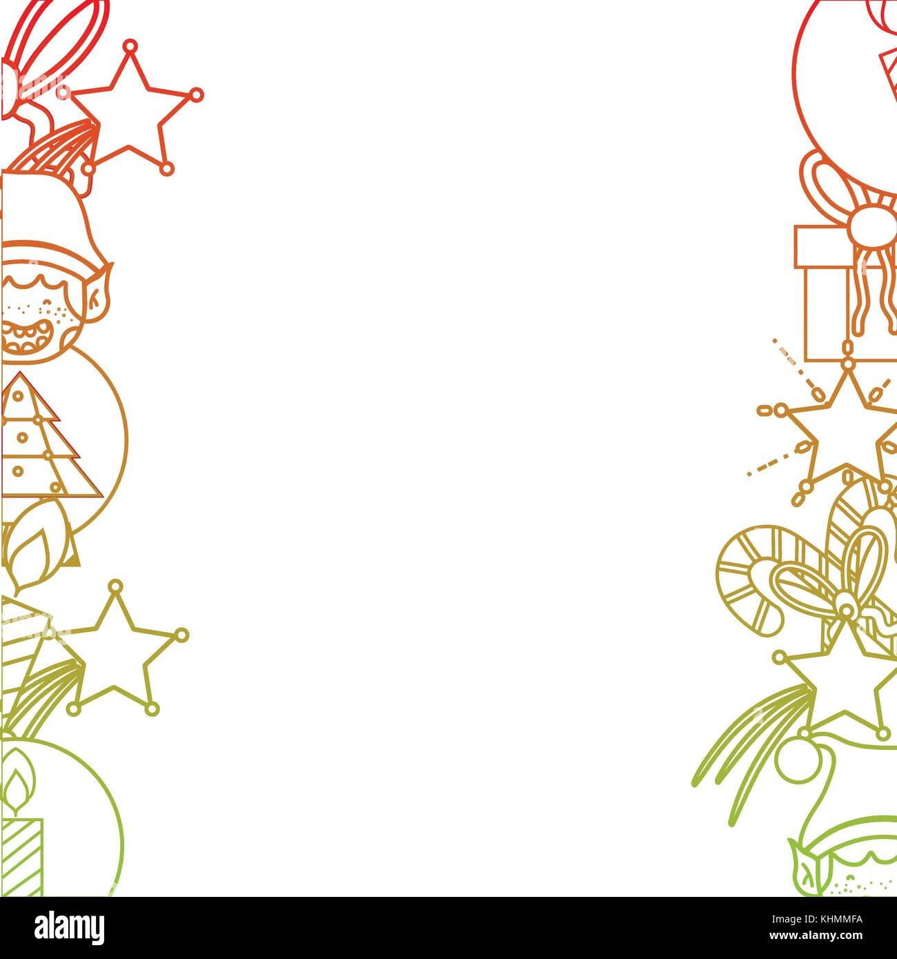 line merry christmas decoration background design vector illustration ...