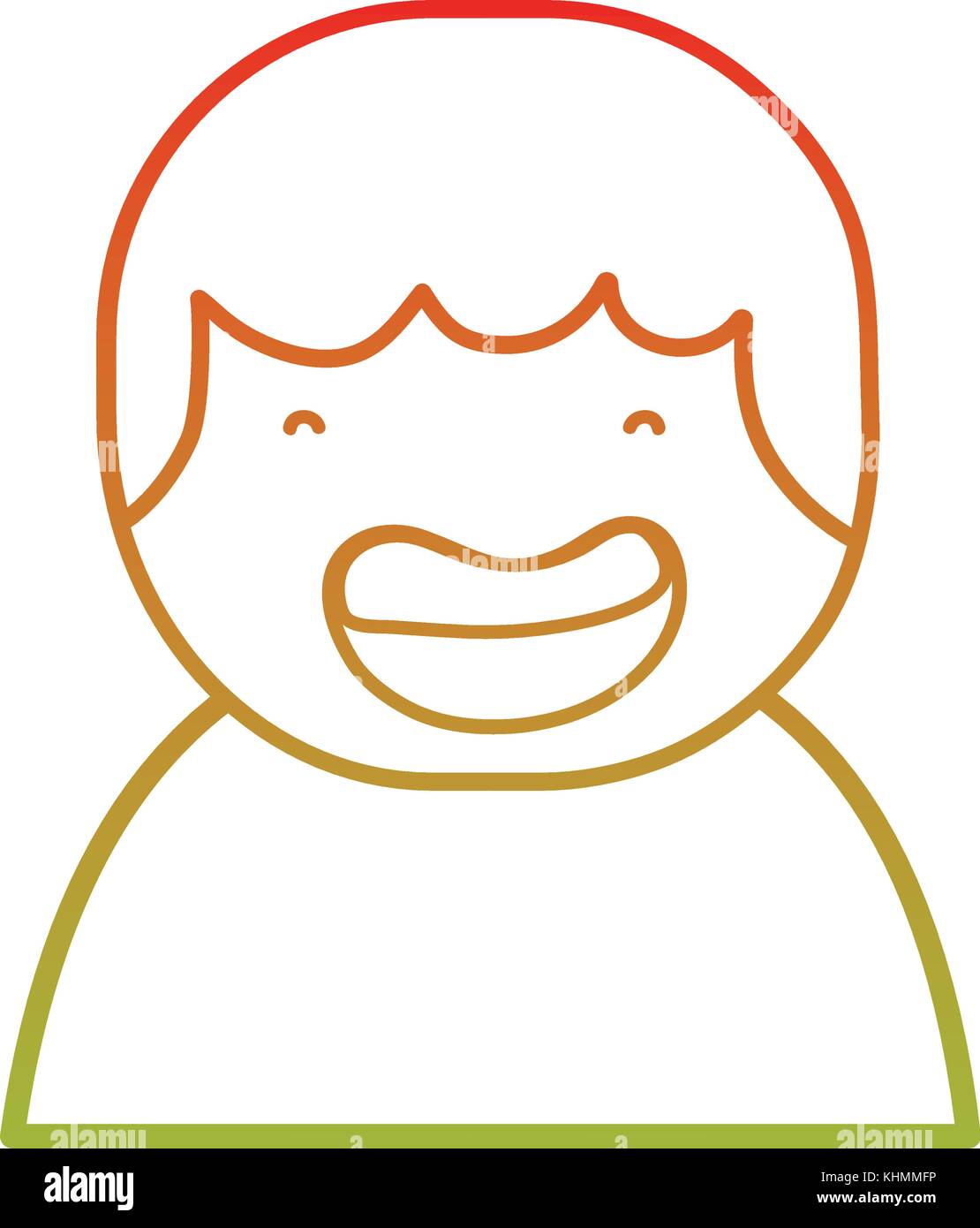 line avatar boy with t-shirt and hairstyle design vector illustration ...