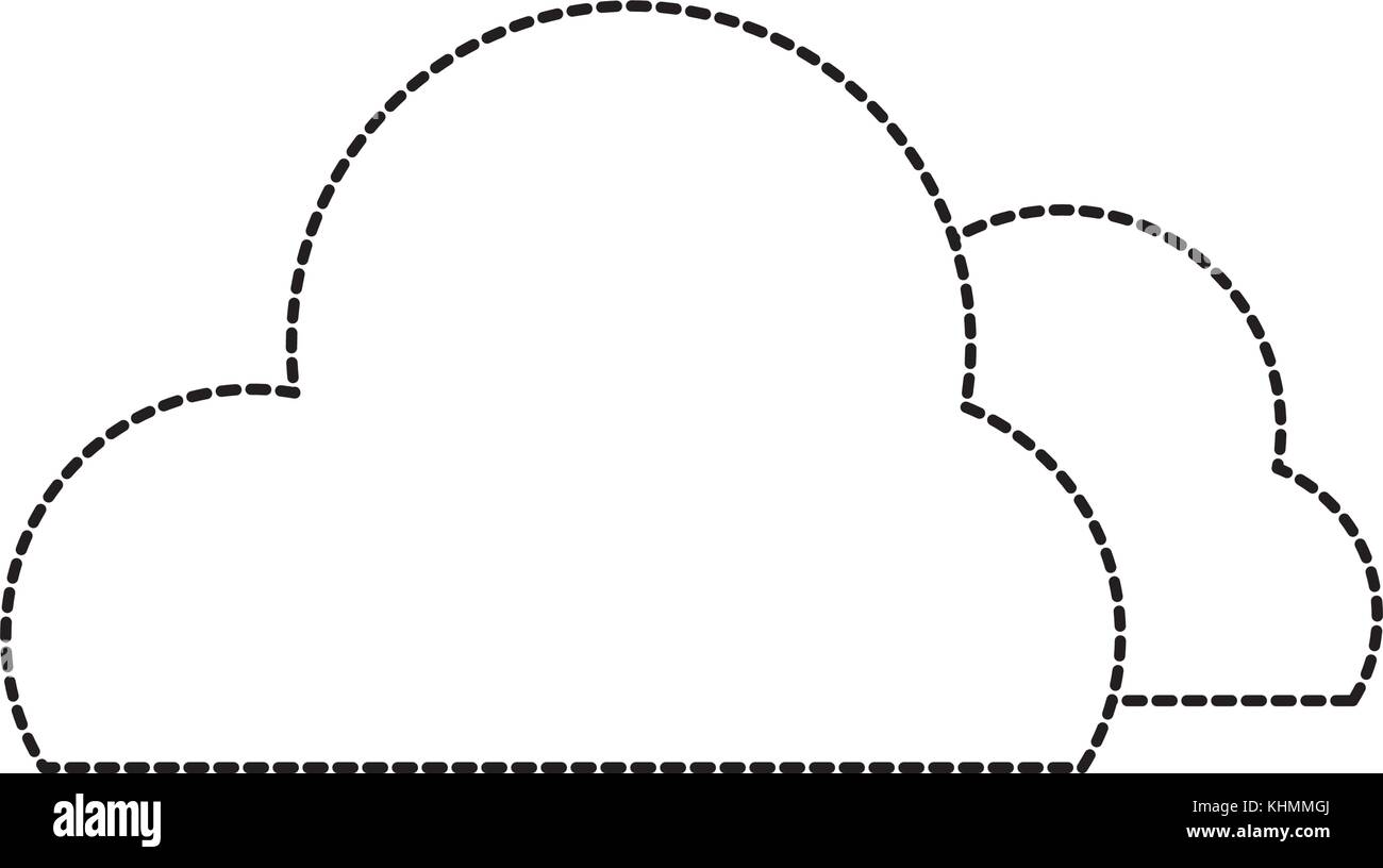 dotted shape cute natural clouds weather in the sky vector illustration ...