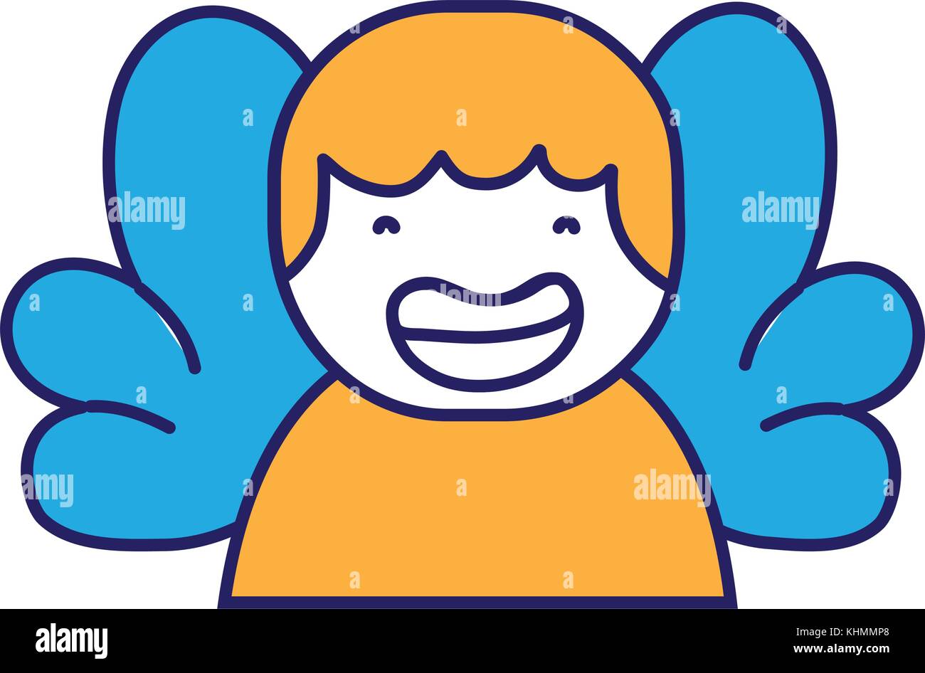 avatar boy with t-shirt and wings decoration vector illustration Stock ...