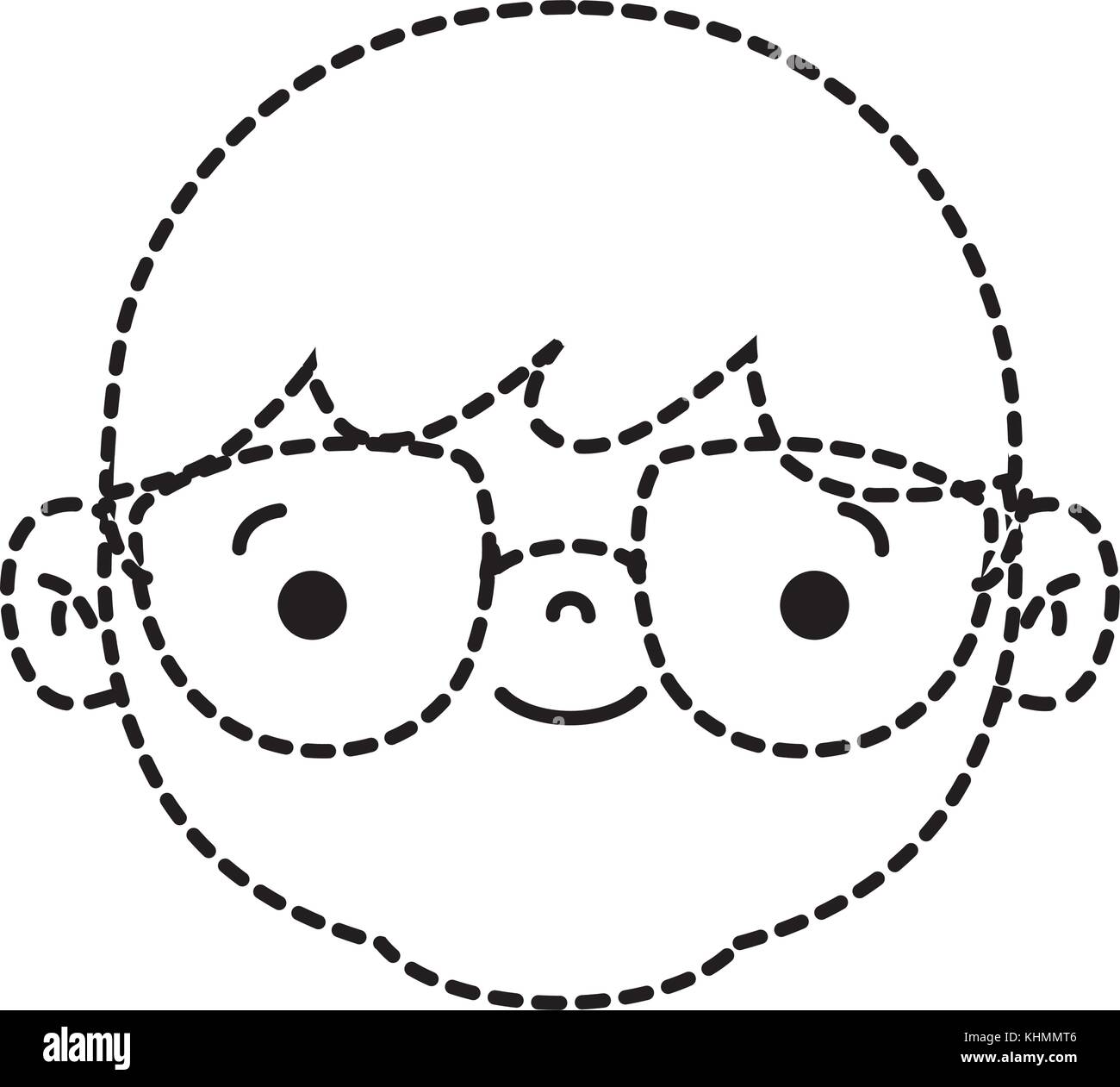 dotted shape avatar boy head with hairstyle design vector illustration ...