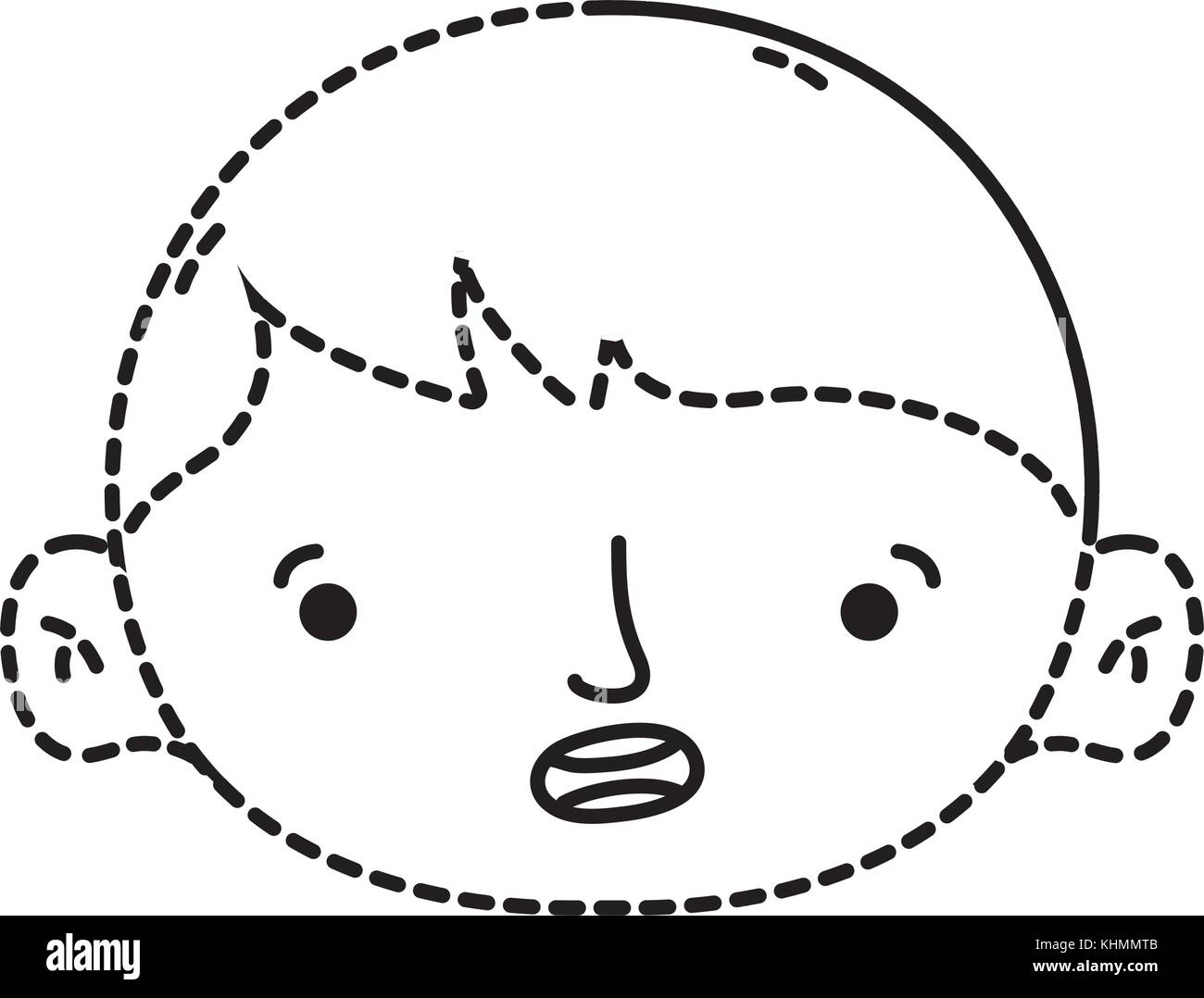 dotted shape avatar boy head with hairstyle design vector illustration ...