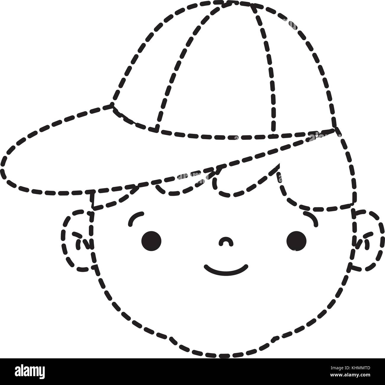 dotted shape avatar boy head with hairstyle design vector illustration ...