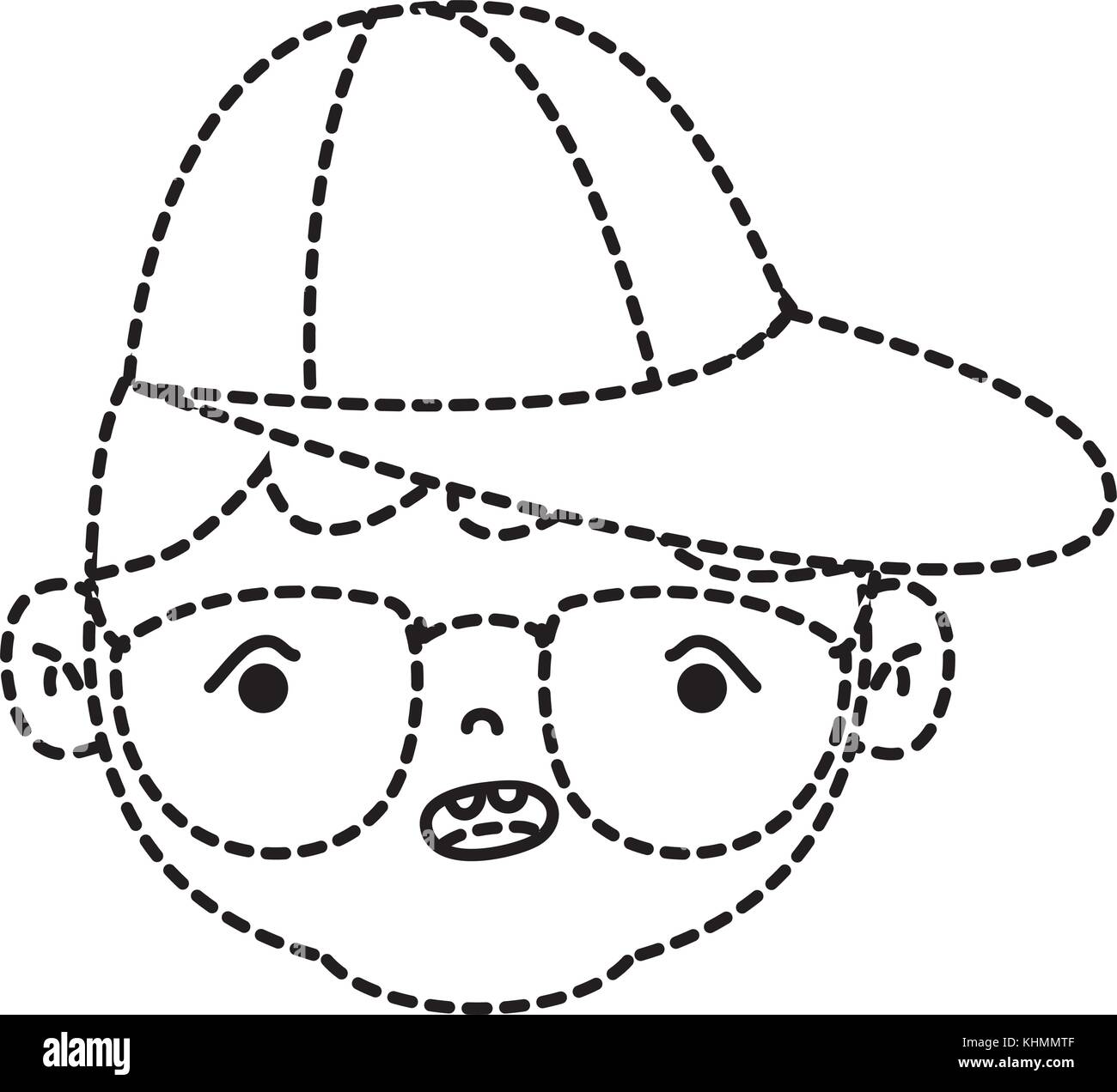 dotted shape avatar boy head with hairstyle design vector illustration ...