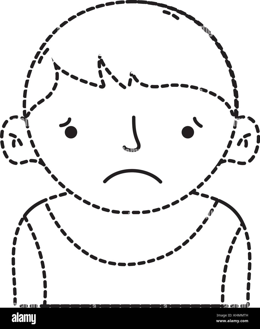 dotted shape avatar boy with t-shirt and hairstyle design vector ...