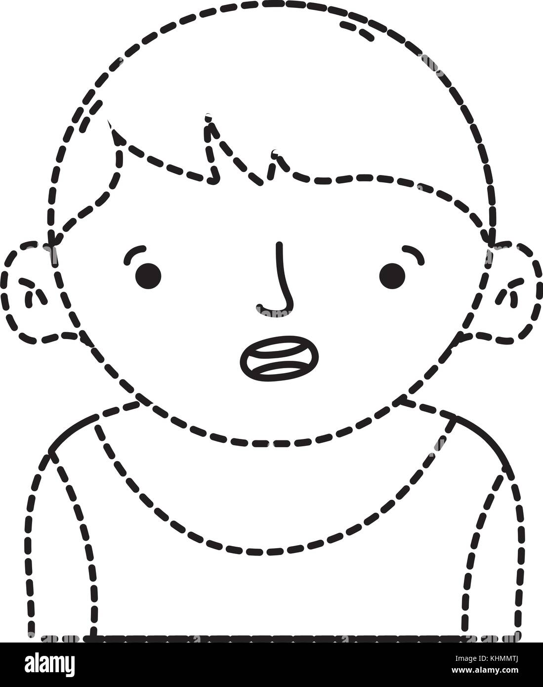 dotted shape avatar boy with t-shirt and hairstyle design vector ...