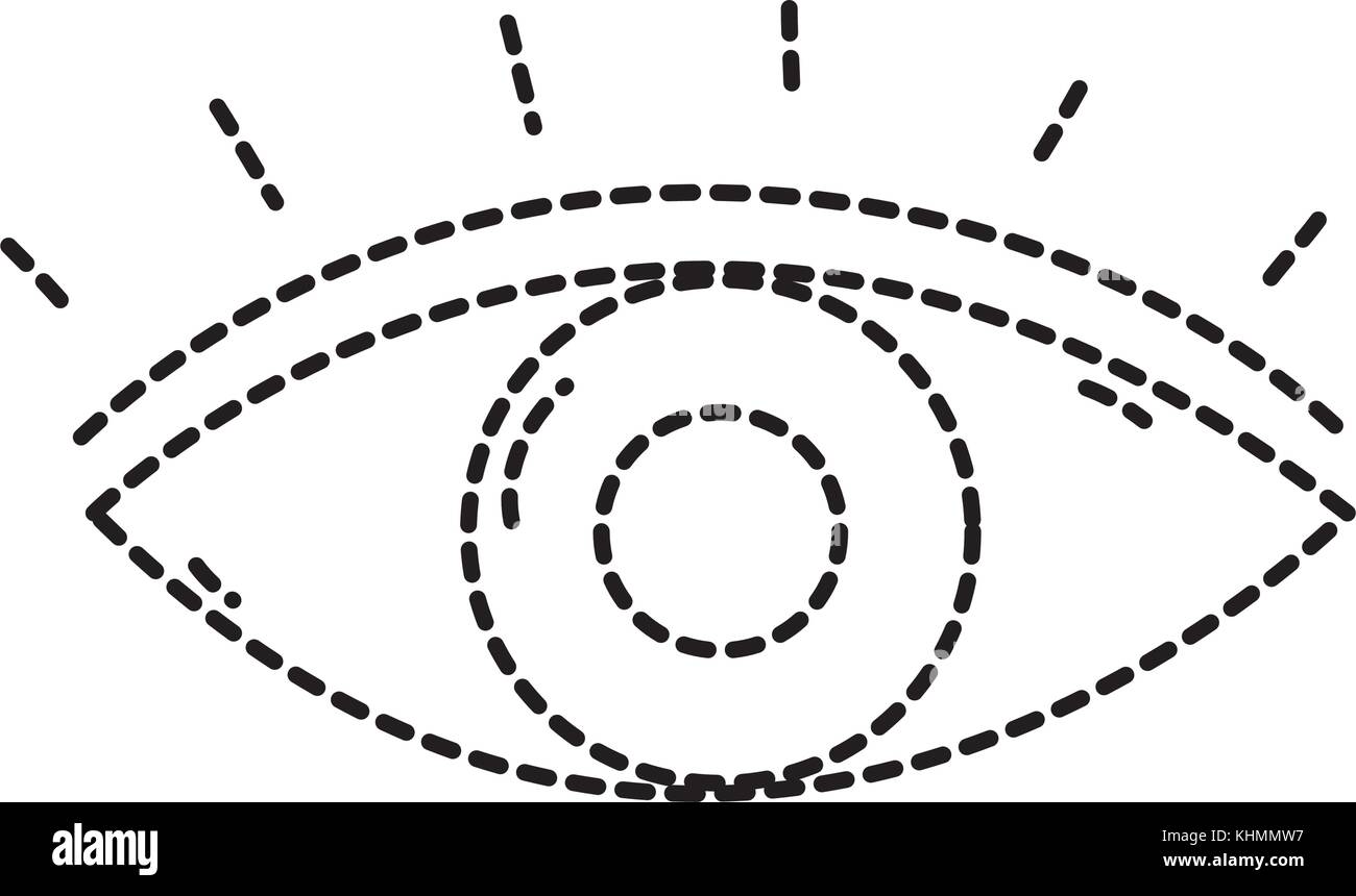 dotted shape human eye vision with eyelashes design vector illustration ...