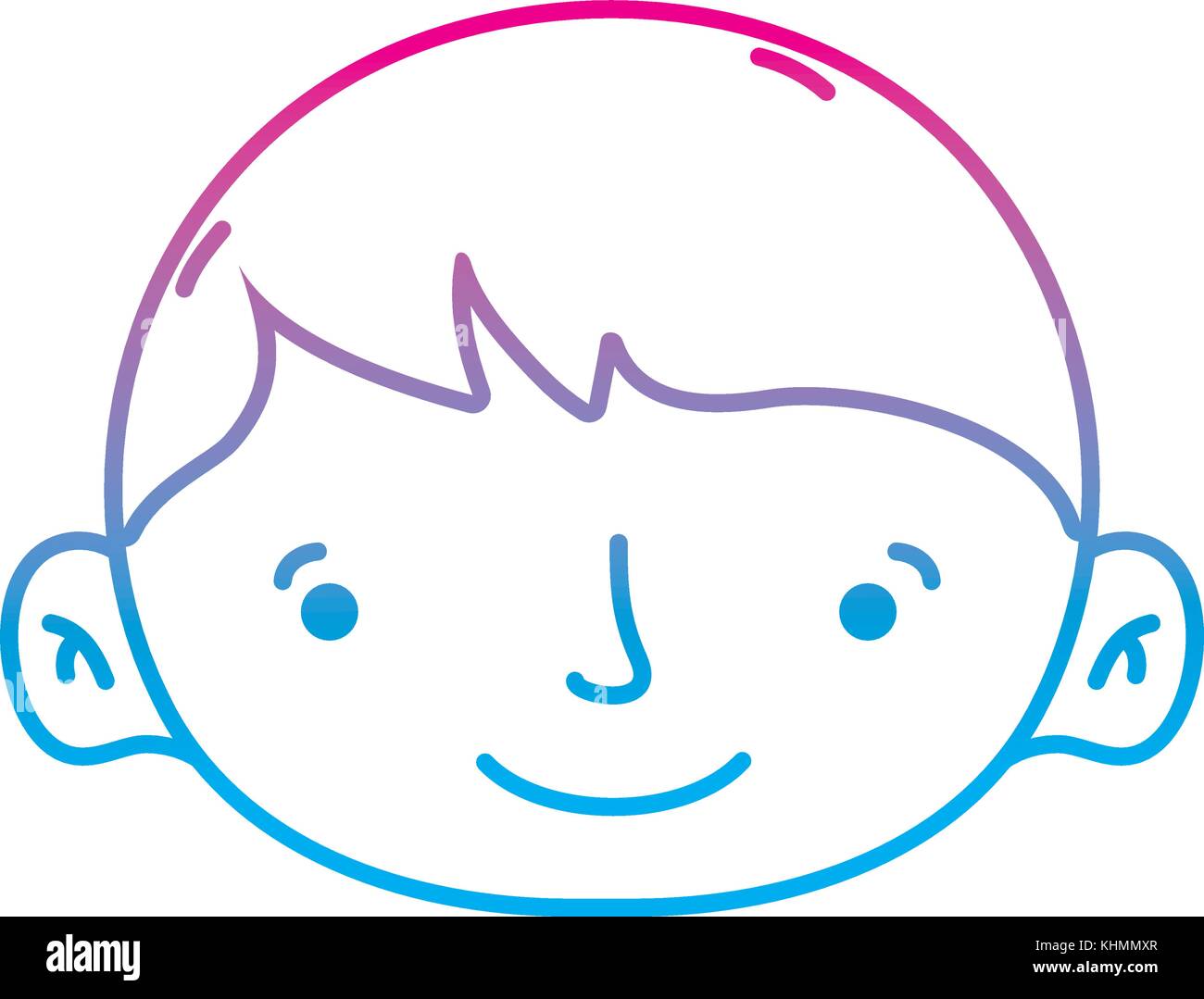 line avatar boy head with hairstyle design vector illustration Stock ...