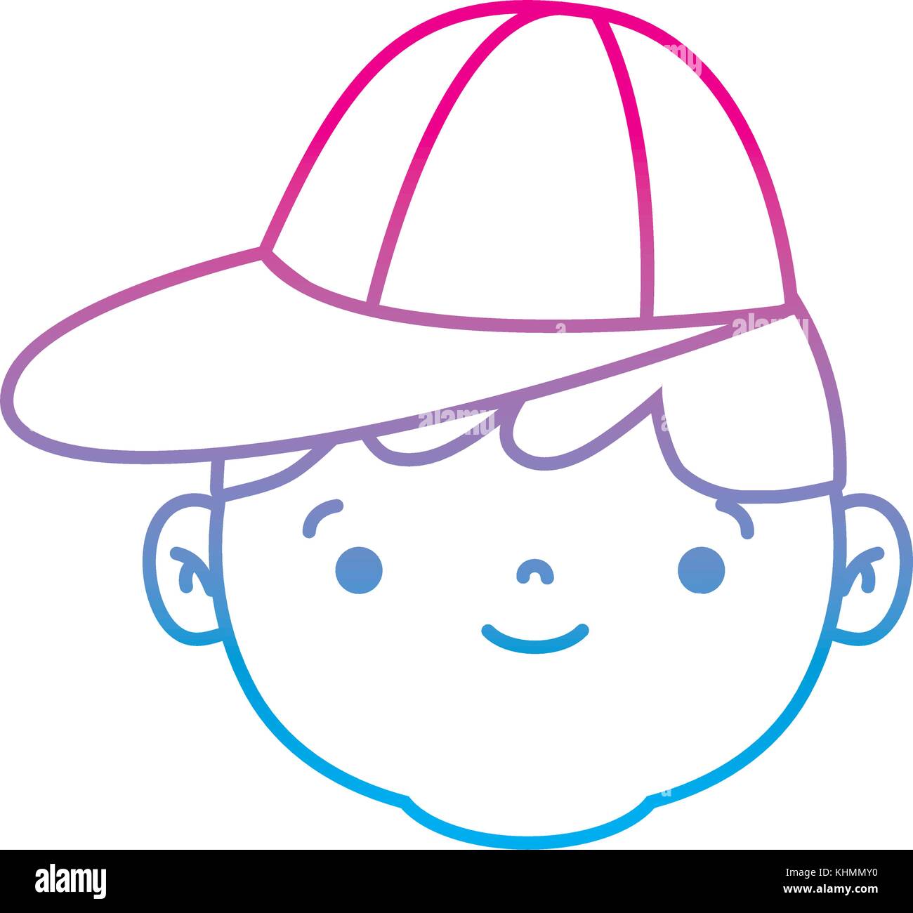 line avatar boy head with hairstyle design vector illustration Stock ...