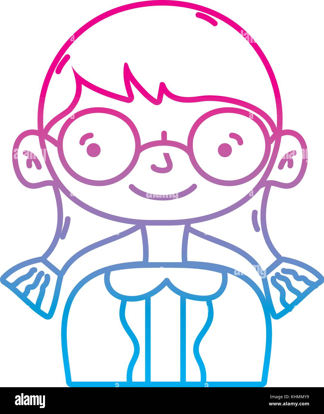 line avatar girl with blouse and hairstyle design vector illustration ...
