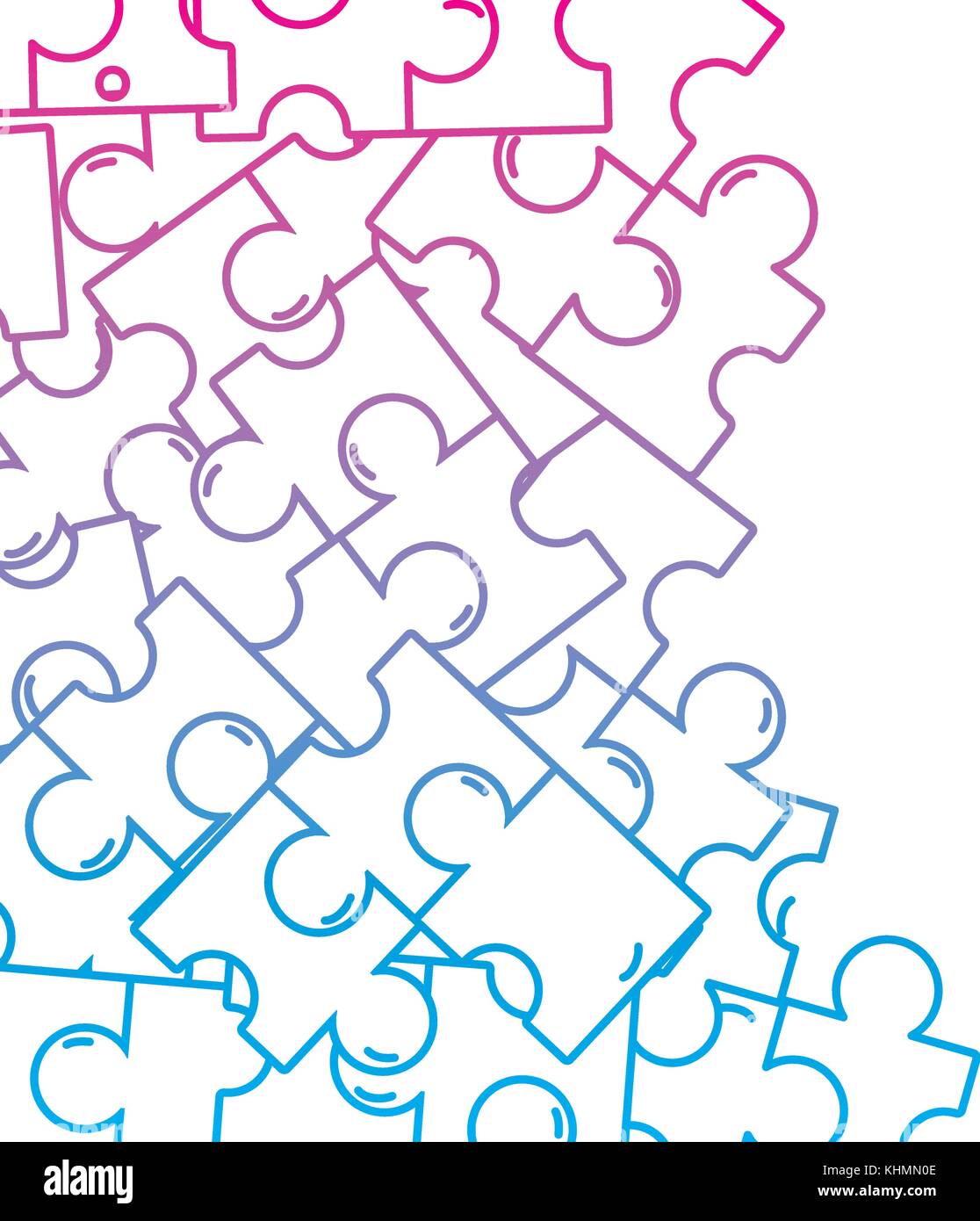 line puzzle pieces game background design vector illustration Stock ...