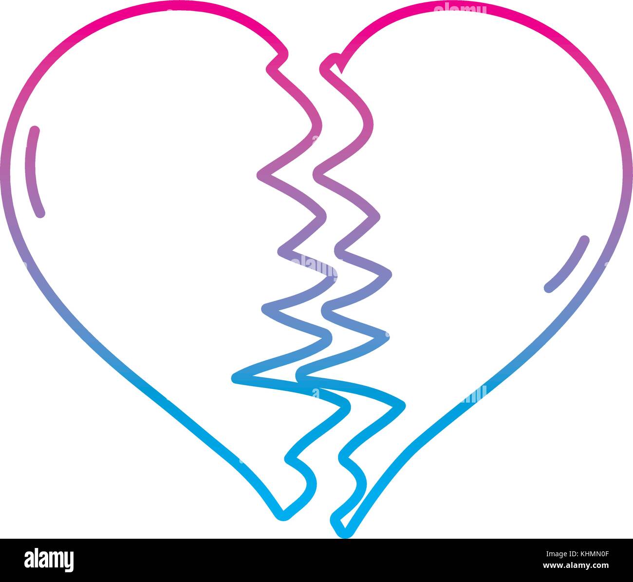 line heart love symbol broken design vector illustration Stock Vector ...