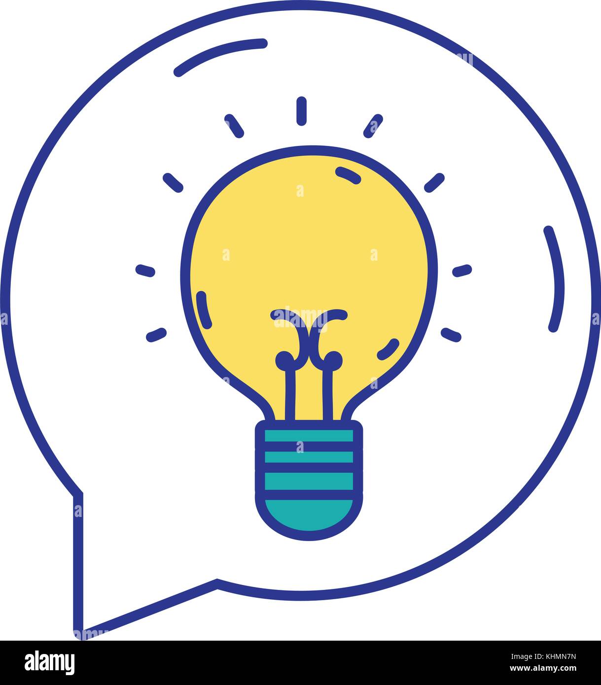 bulb idea inside chat bubble message vector illustration Stock Vector ...