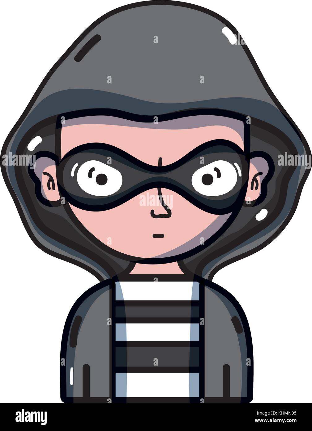 thief criminal with mask and coat hood vector illustration Stock Vector ...