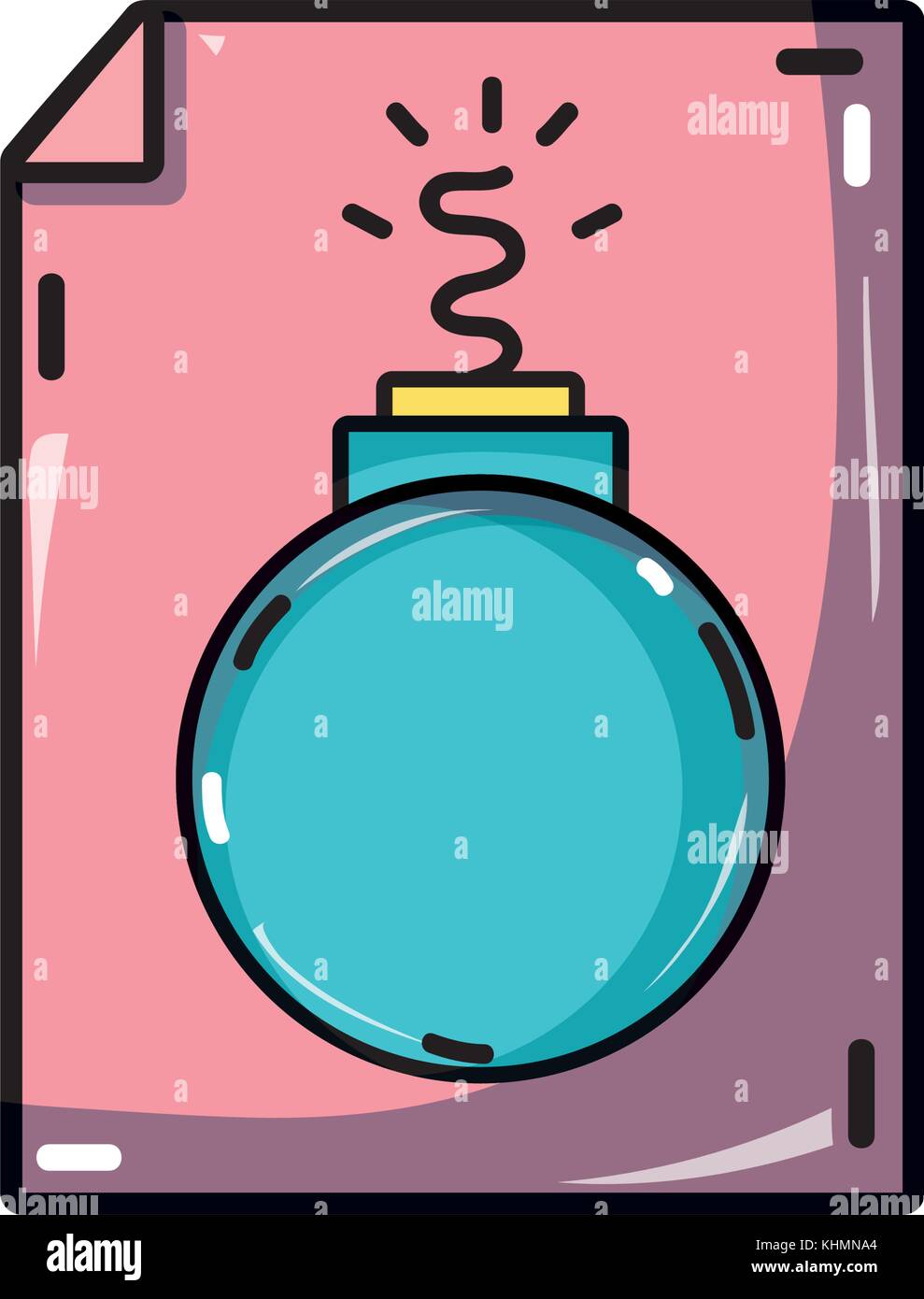 danger bomb weapon destruction inside paper vector illustration Stock ...