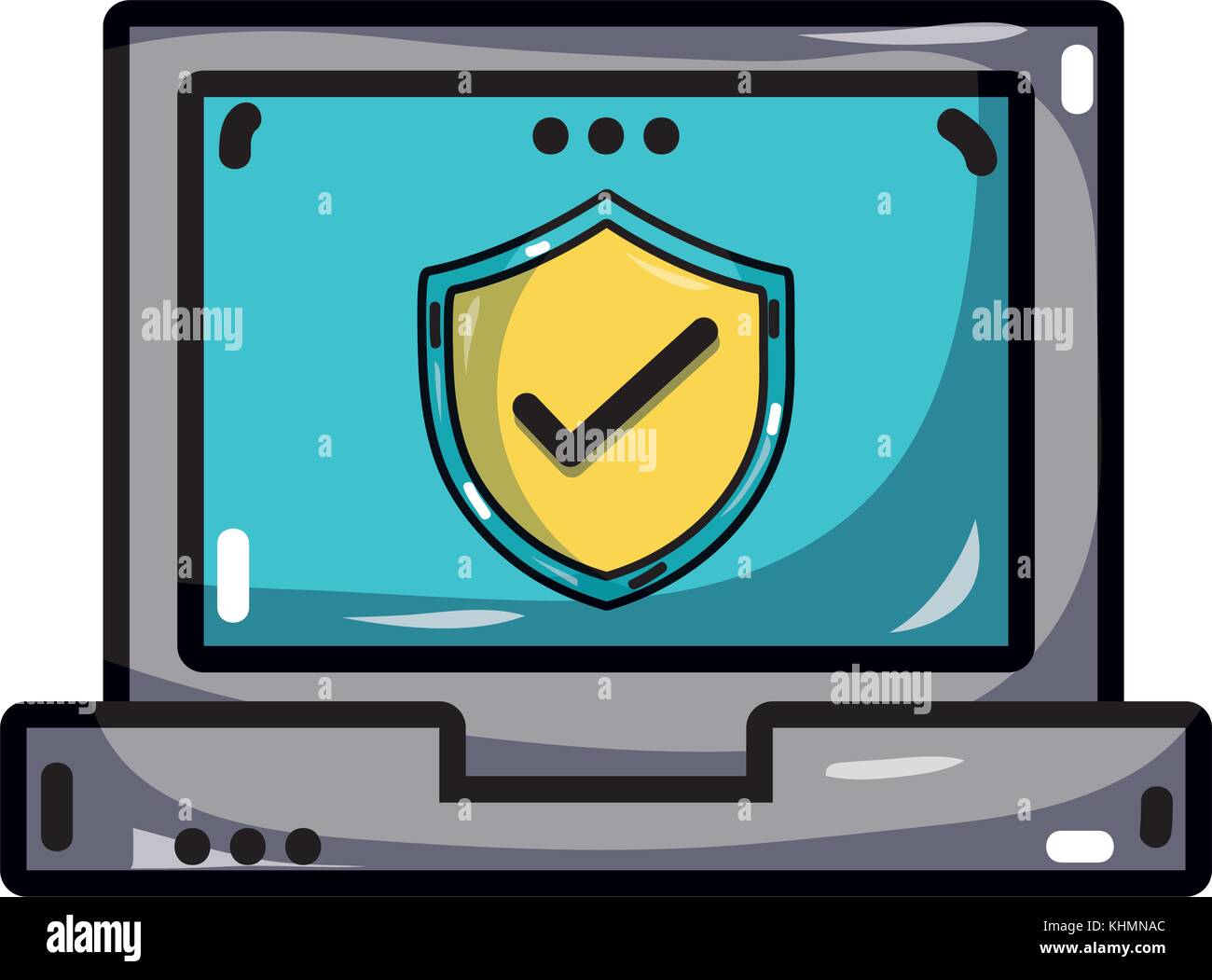 shield security protection inside laptop technology vector illustration ...