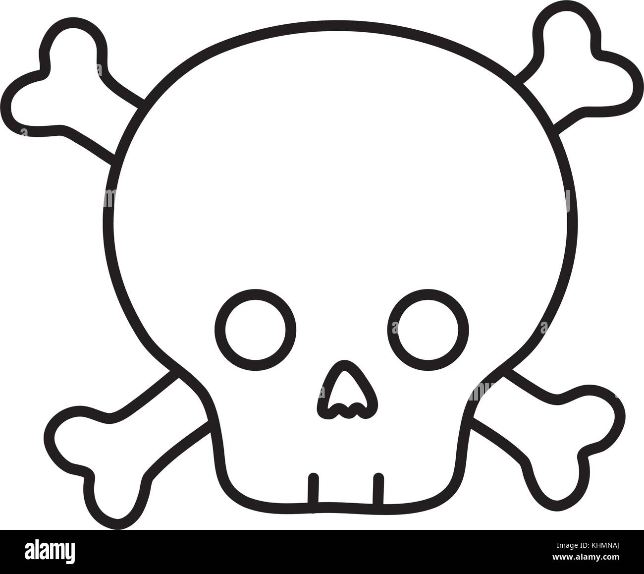line dancer skull caution alert message vector illustration Stock ...