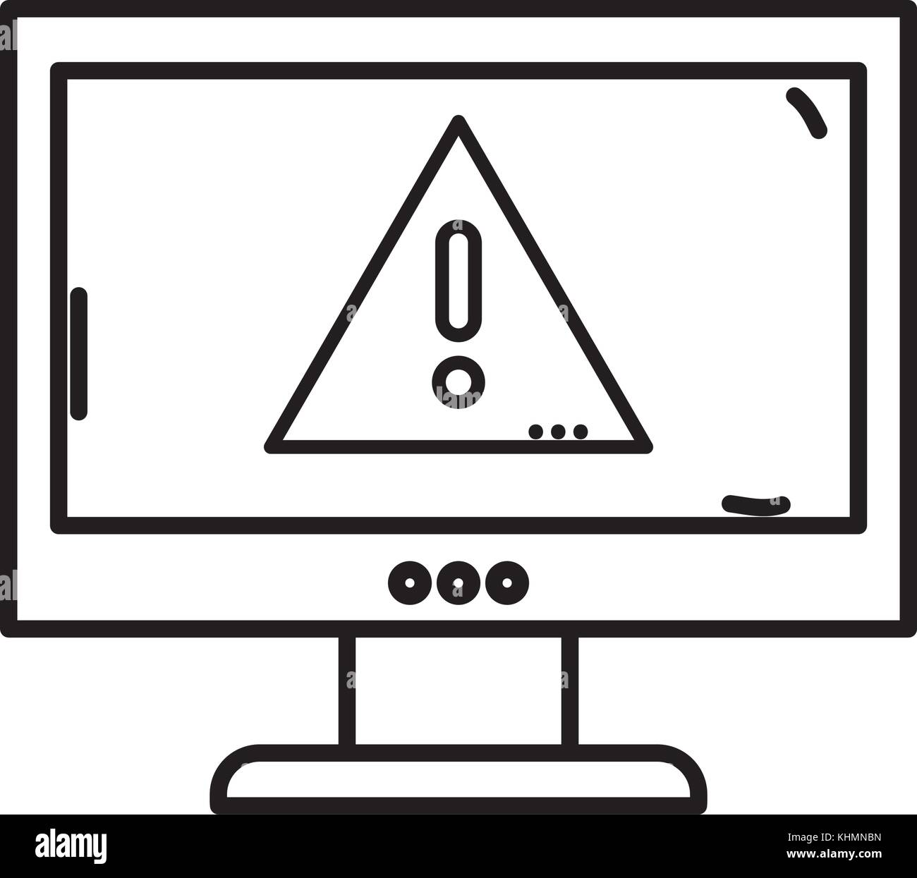 line caution emblem alert inside computer technology vector ...