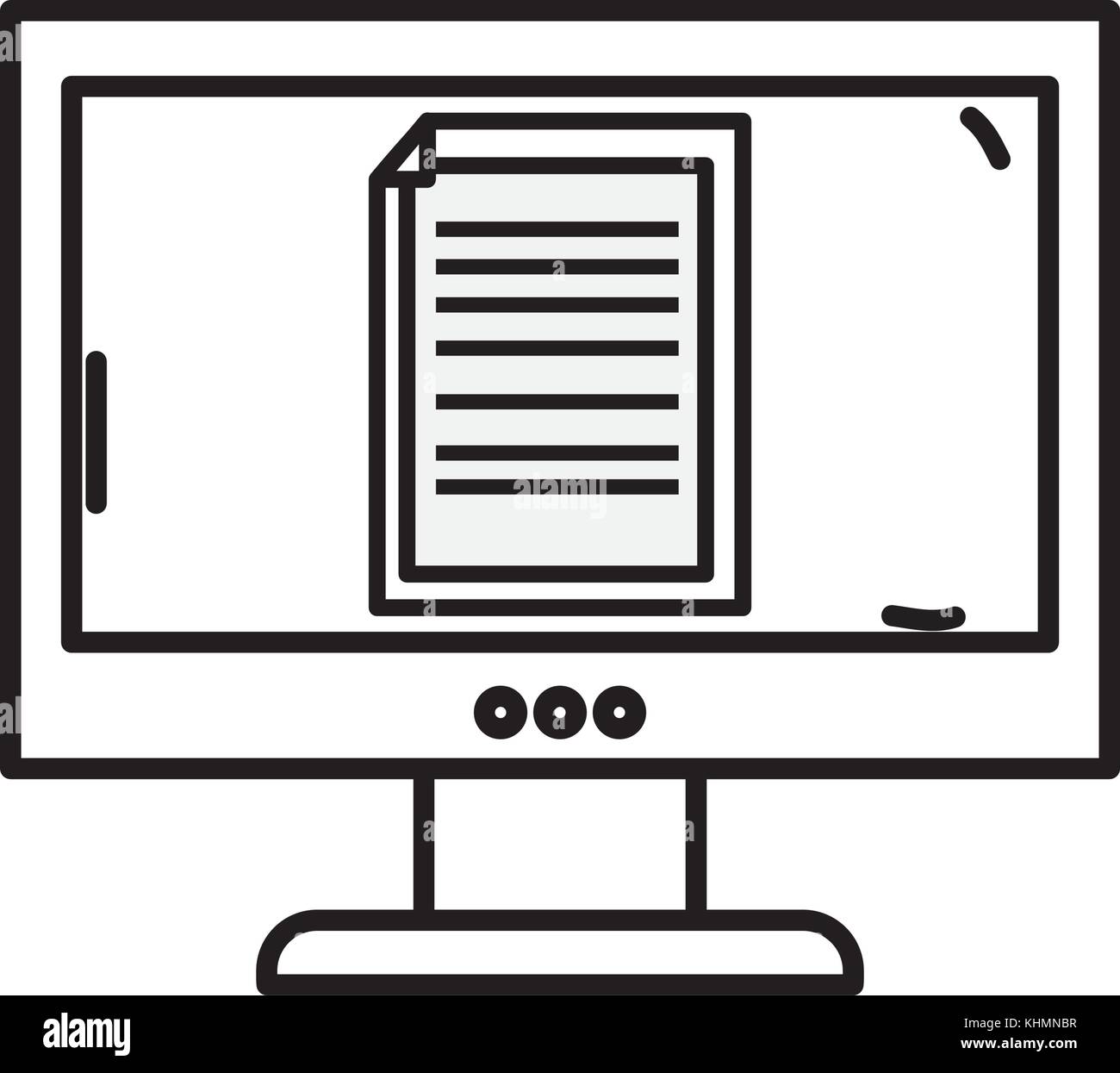 line electronic document information inside computer technology vector ...