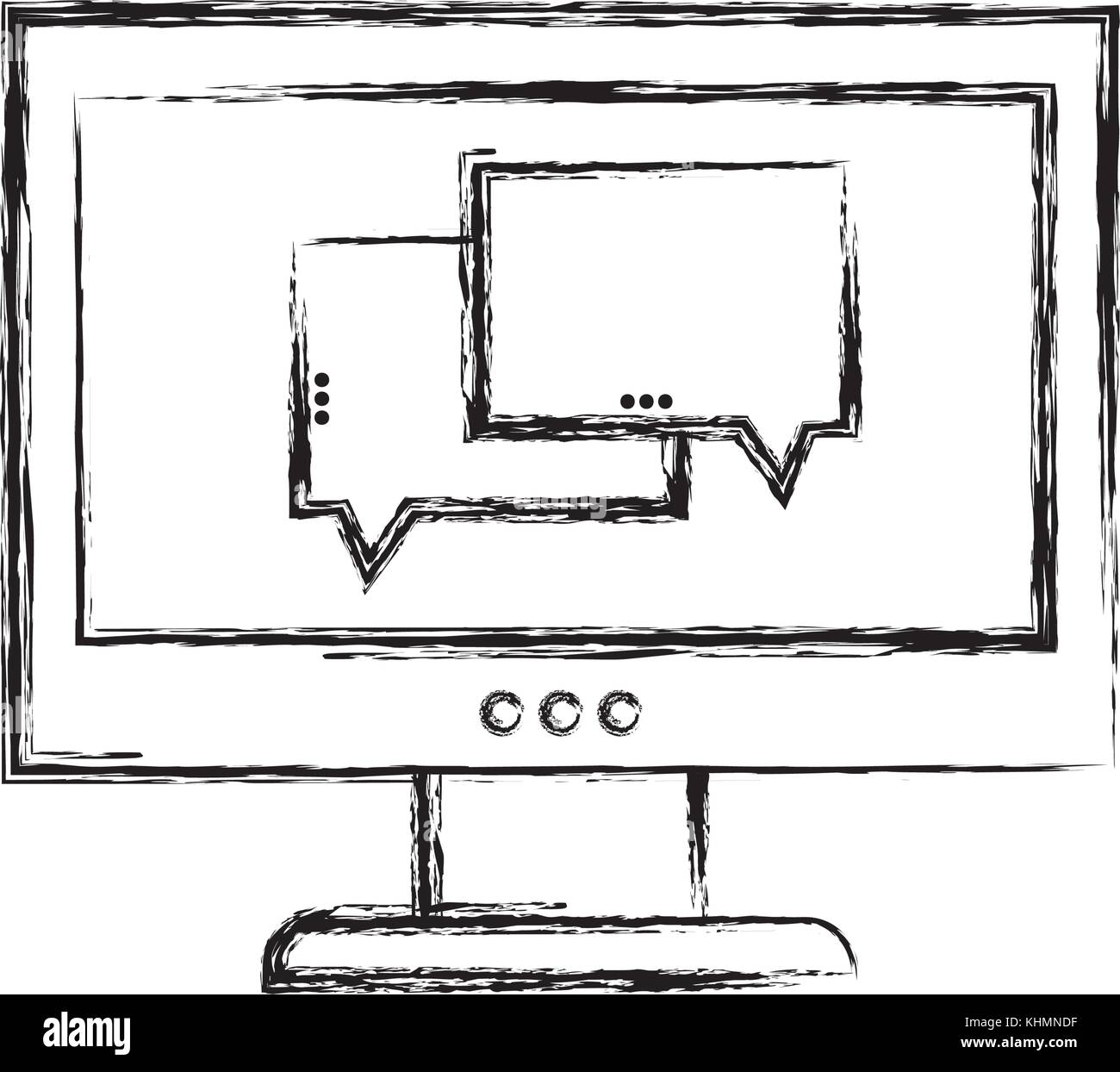 figure chat bubble message inside computer technology vector ...