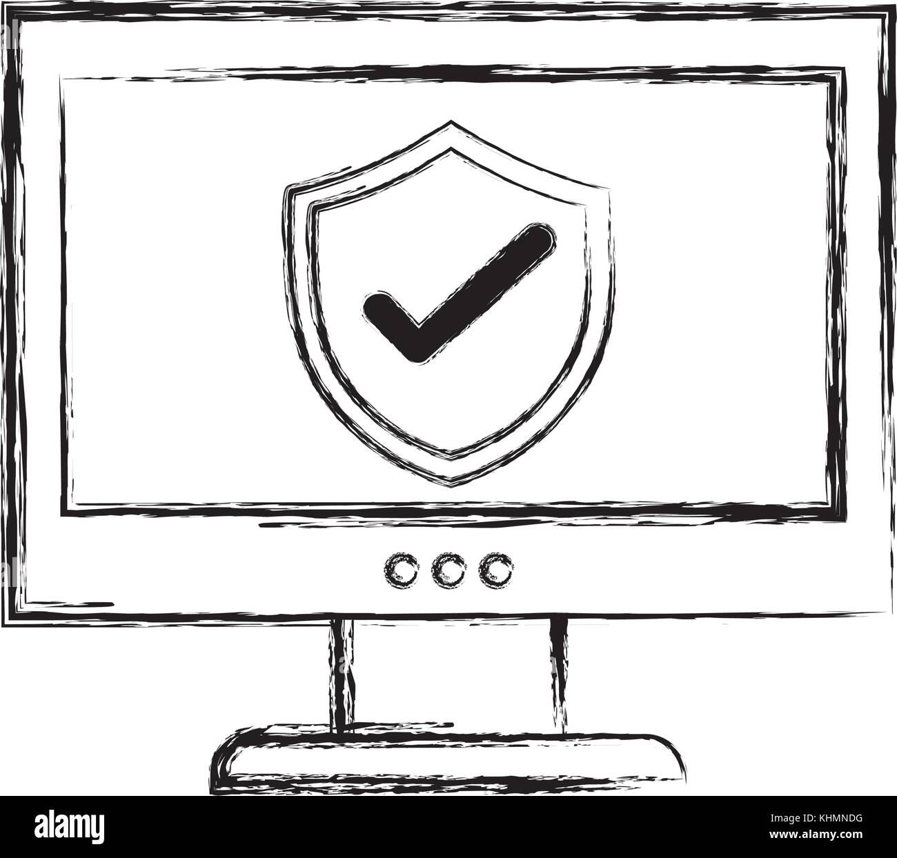 figure shield security protection inside computer technology vector ...